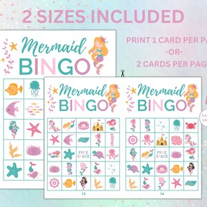 Mermaid Bingo Game| Mermaid Party Printable Game | Under the Sea Party ...