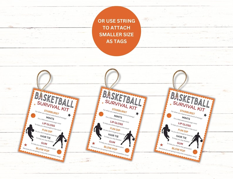 Printable Girls Basketball Survival Kit | Basketball Player Gift Idea ...