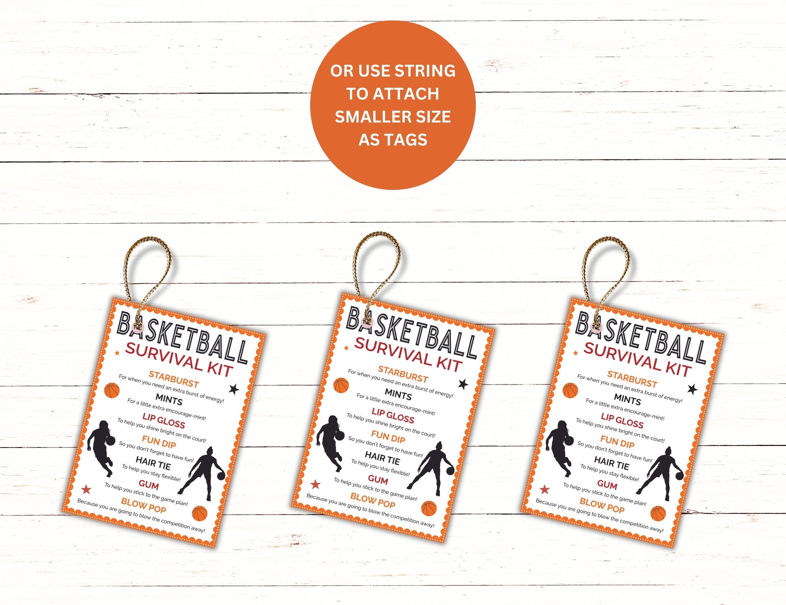 Printable Girls Basketball Survival Kit | Basketball Player Gift Idea ...