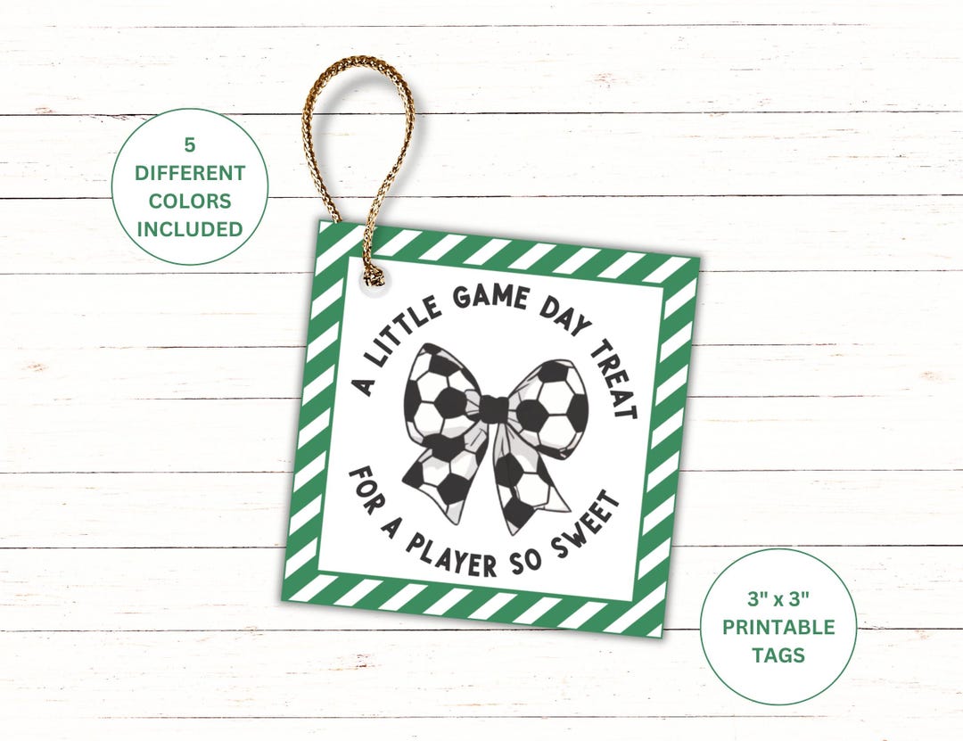 Soccer Game Day Treat Tags | Soccer Snack Bag Tags | Soccer Goodie Bags ...