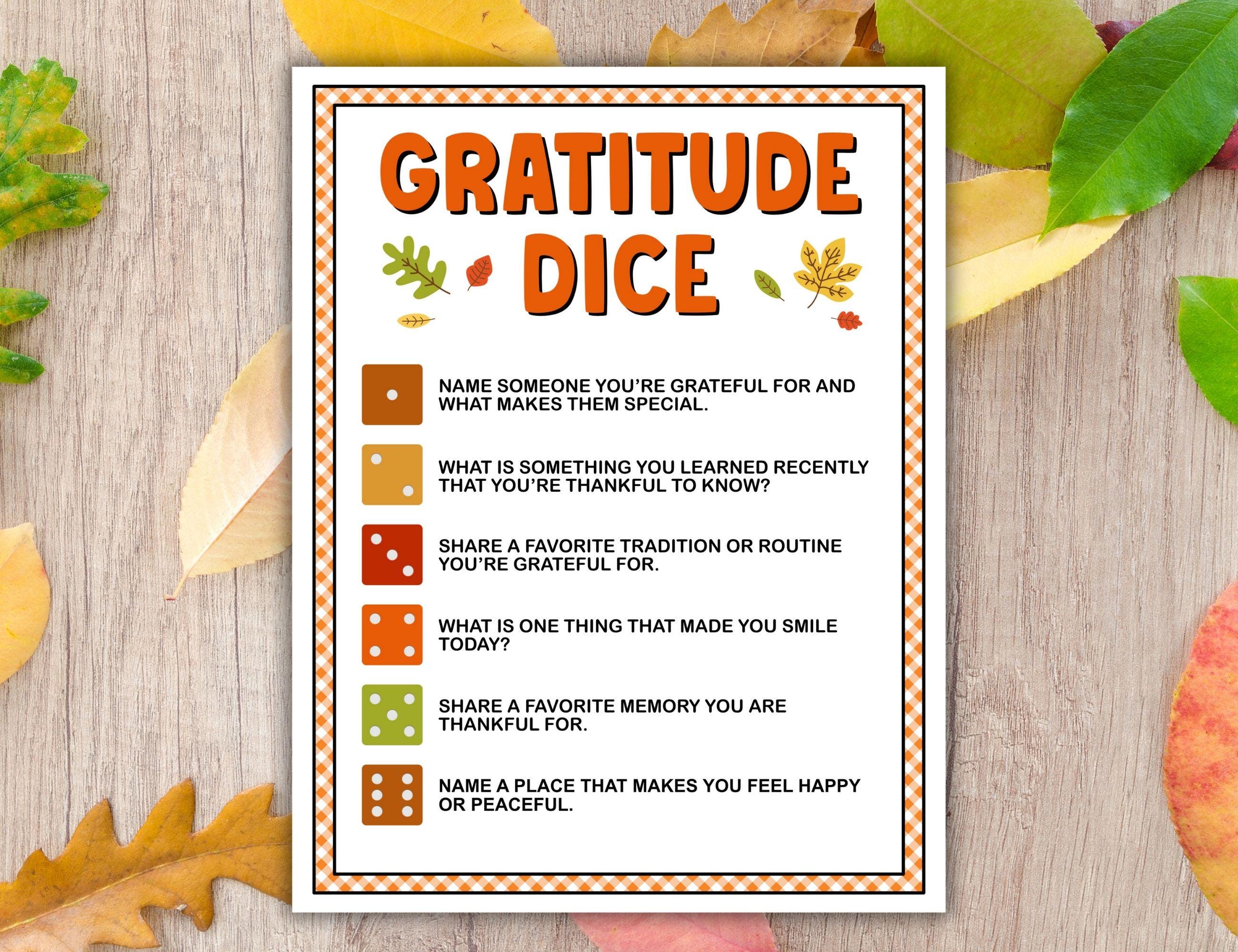 Gratitude Dice Game, Gratitude Games, Gratitude Prompts, Fall Gratitude ...
