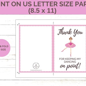 Printable Dance Teacher Card | Dance Recital Card | Ballerina Card ...