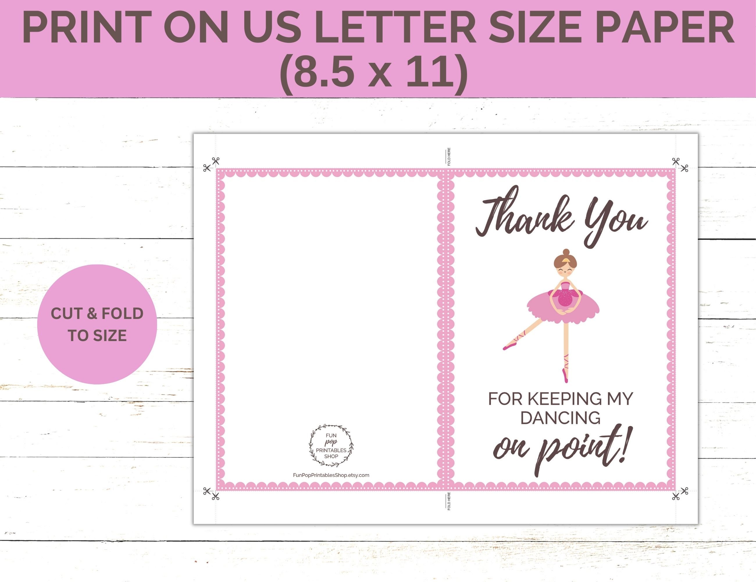 Printable Dance Teacher Card | Dance Recital Card | Ballerina Card ...