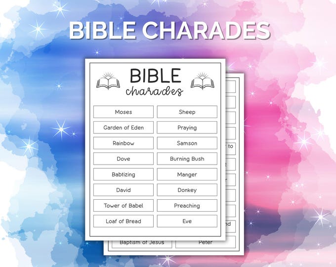 Bible Charades Cards Old Testament Game for Kids, Adults, Sunday School ...