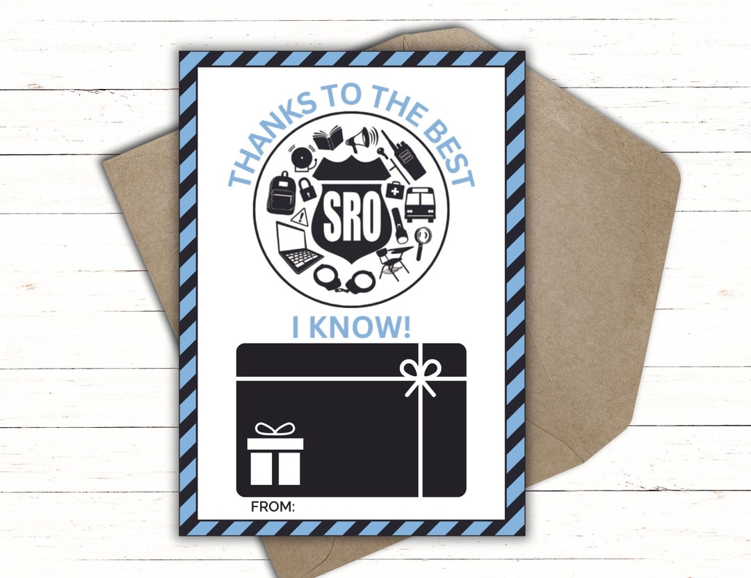 School Resource Officer Gift Card Holder | SRO Thank You Card | School ...