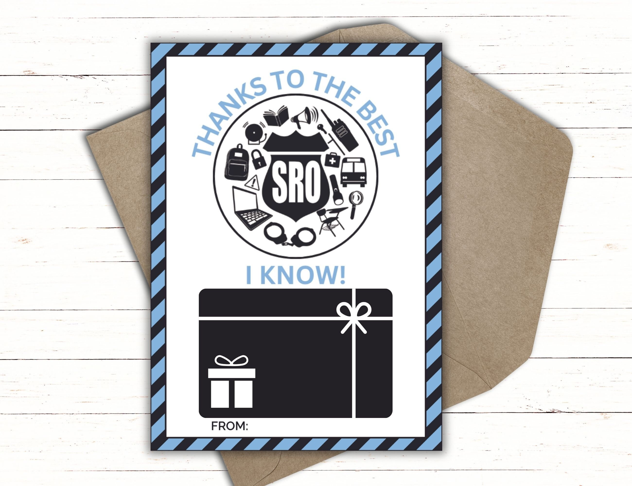 School Resource Officer Gift Card Holder | SRO Thank You Card | School ...
