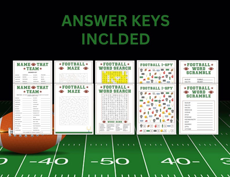 10 Printable Football Party Games | Football Watch Party Games | Big ...