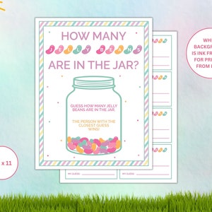 Printable Jelly Bean Guessing Game Sign and Cards | Guess How Many ...