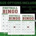 30 Printable Football Themed Bingo Cards | Football Watch Party Game ...