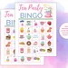 30 Printable Tea Party Themed Bingo Cards | Tea Party Games | Tea Party ...