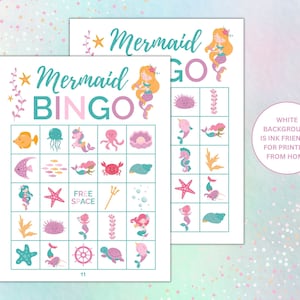 Mermaid Bingo Game| Mermaid Party Printable Game | Under the Sea Party ...