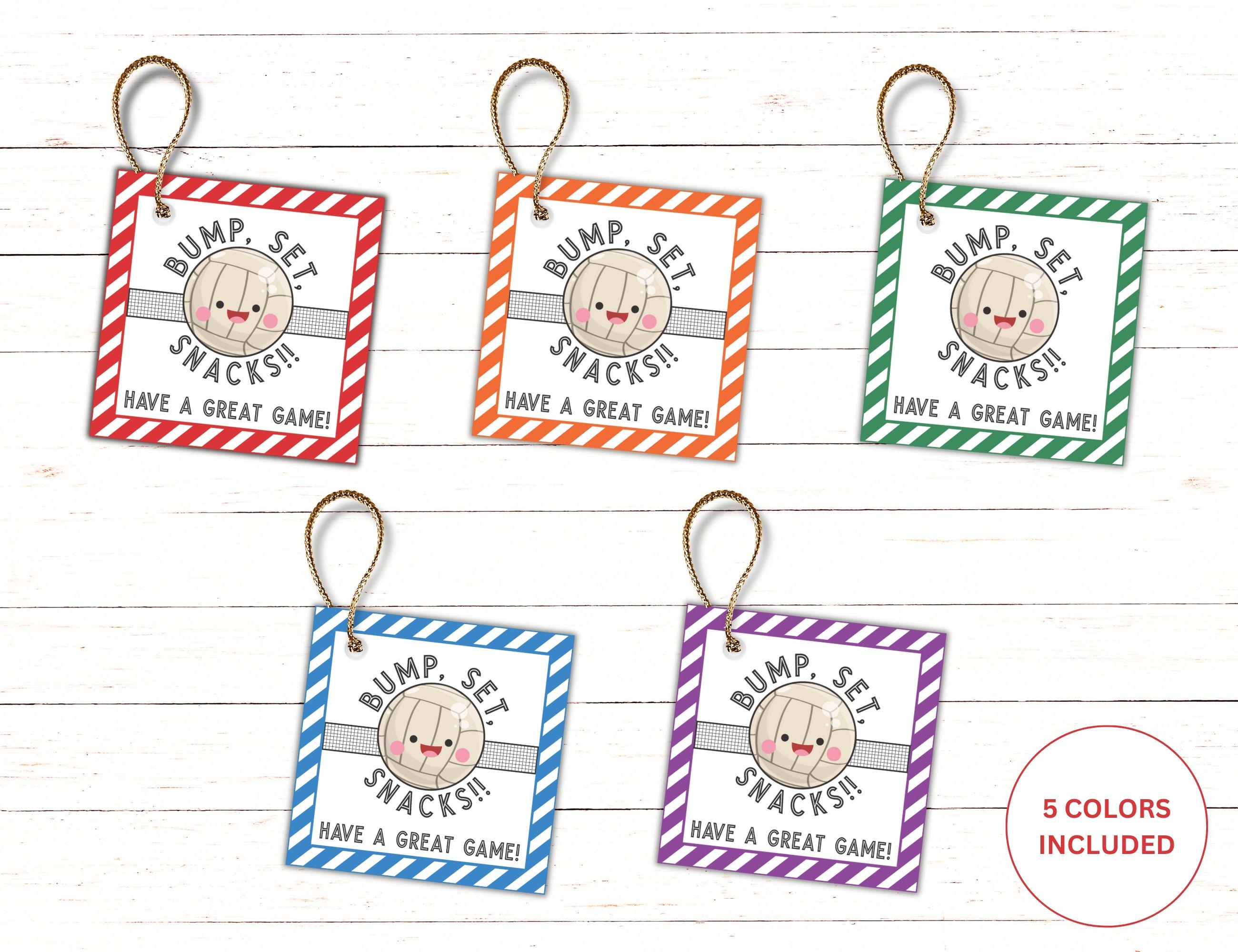 Volleyball Bump Set Snacks Game Day Treat Tags | Volleyball Player ...