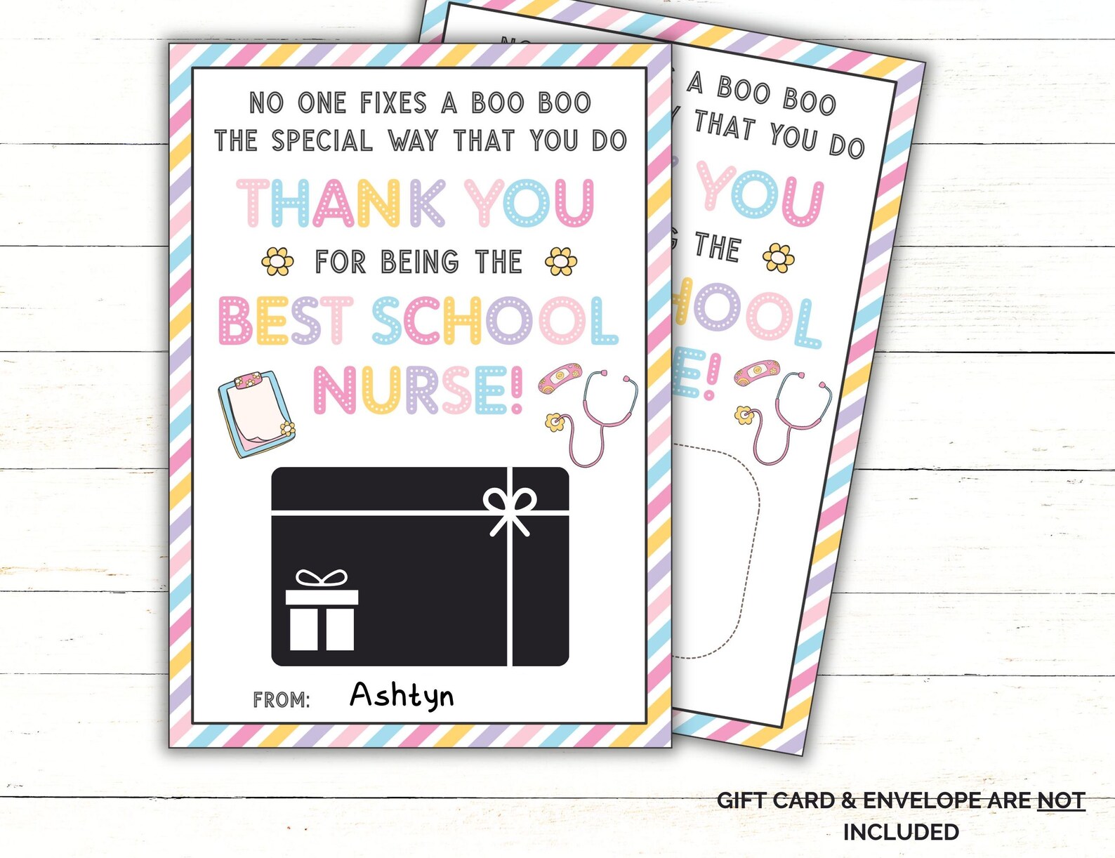 School Nurse Appreciation Gift Card Holder | School Nurse's Week Gifts ...