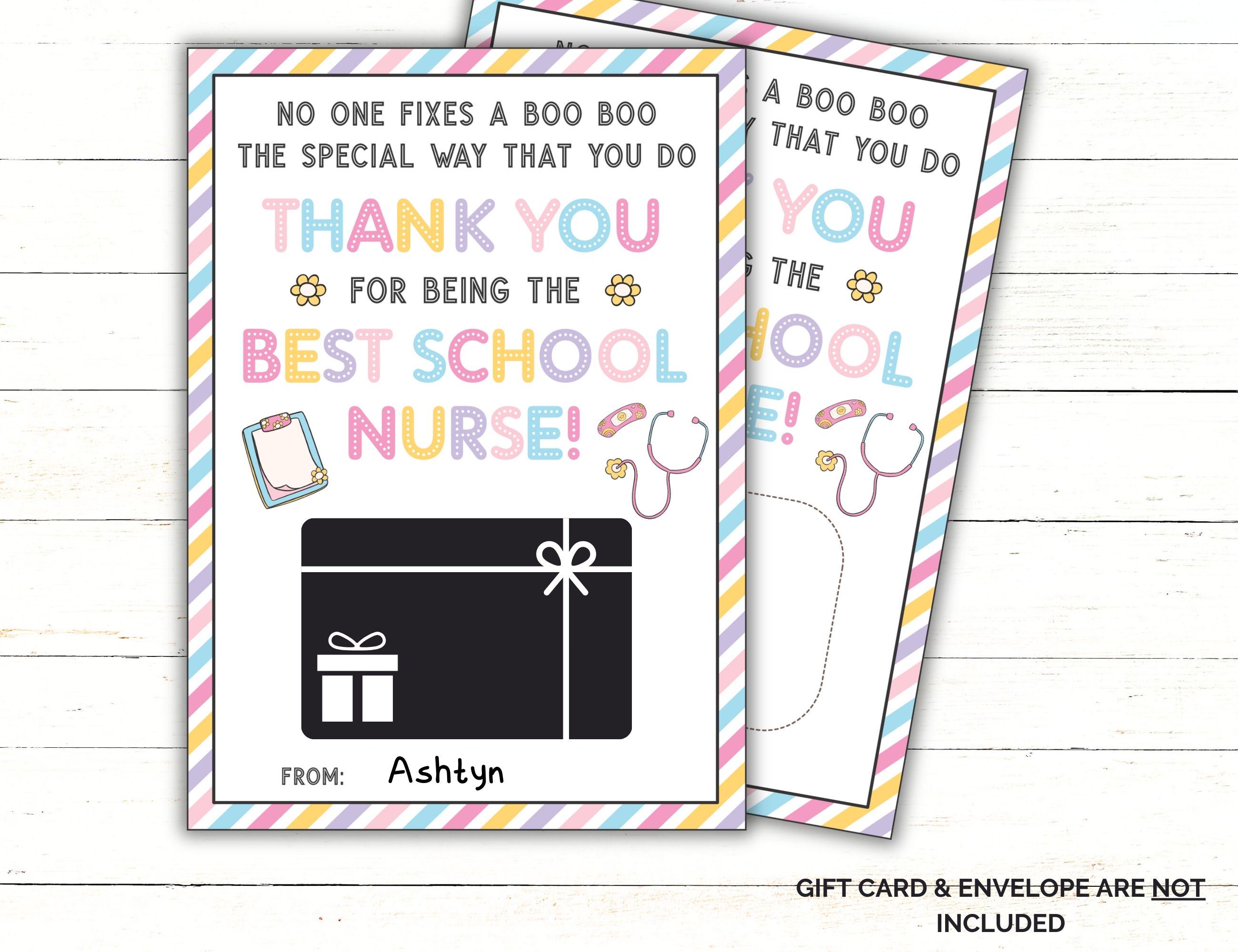 School Nurse Appreciation Gift Card Holder | School Nurse's Week Gifts ...