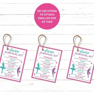 Printable Dance Survival Kit | Dance Recital Gift Idea| Dancer Gift ...