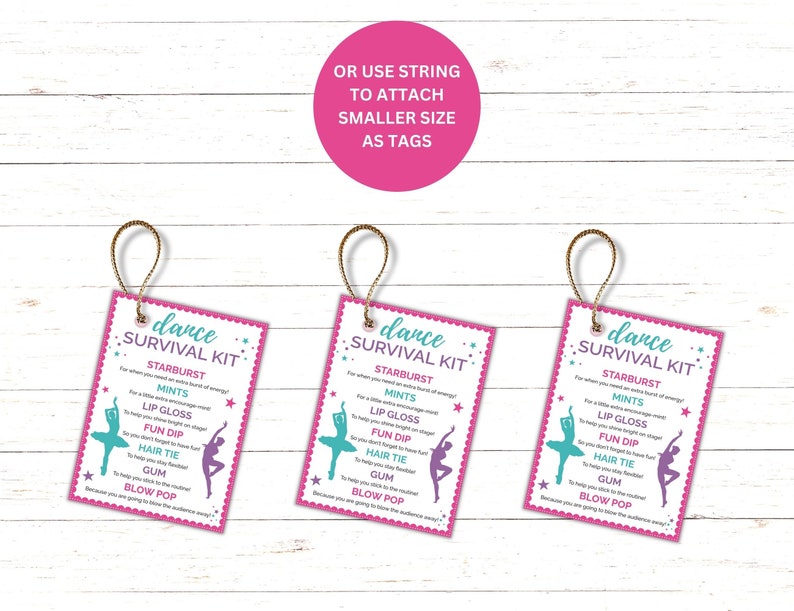Printable Dance Survival Kit Dance Recital Gift Idea Dancer Gift Dance ...