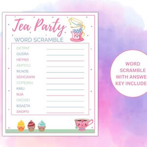 Printable Tea Party Games | Kid's Tea Party Activity Set | Children's ...