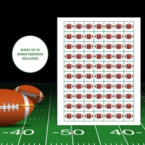 30 Printable Football Themed Bingo Cards | Football Watch Party Game ...