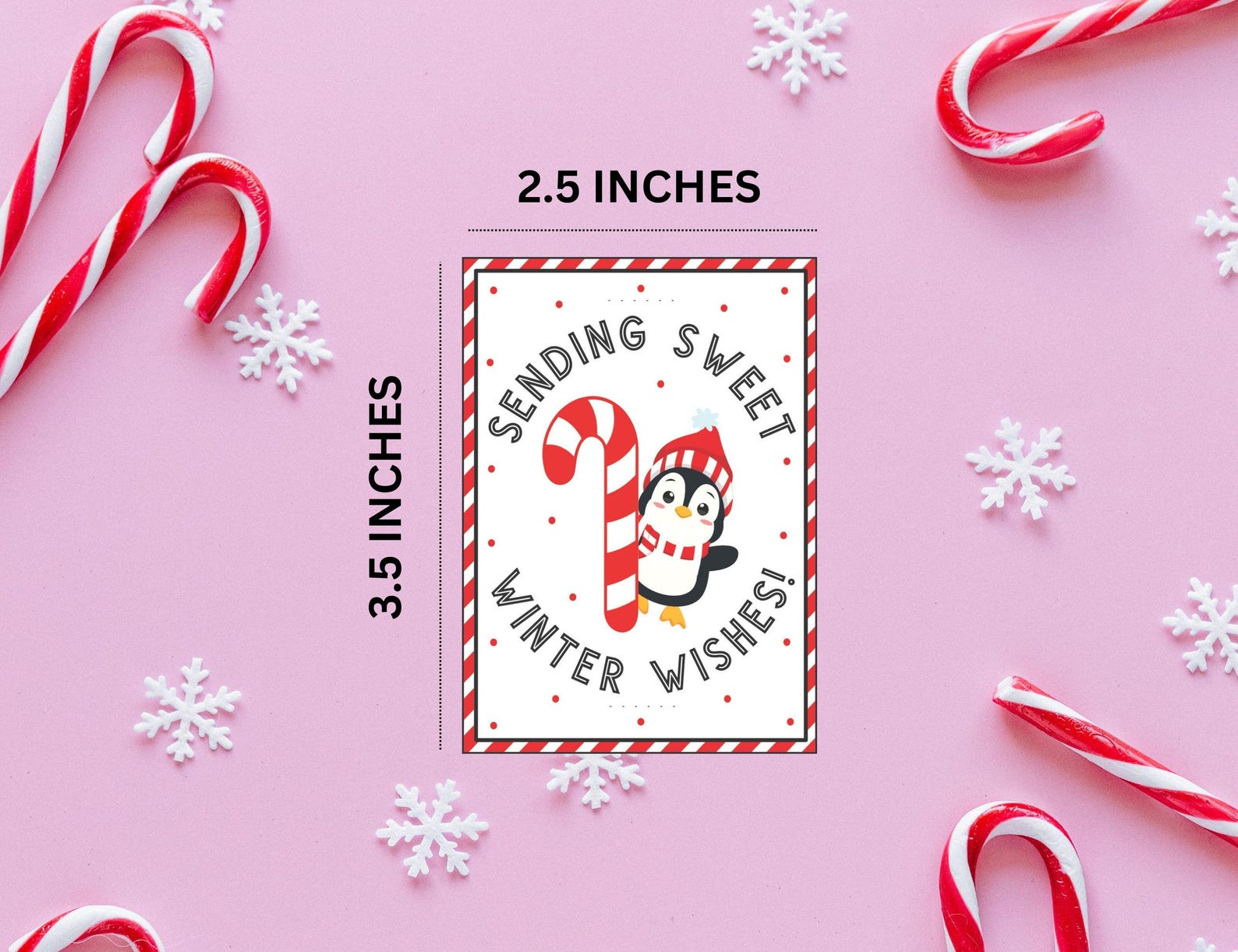 Candy Cane Holder Gift Tags | Candy Cane Gift for Classmates | Winter ...