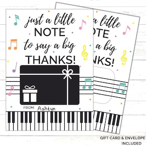 Music Teacher Gift Card Holder | Music Lover Appreciation Card | Band ...