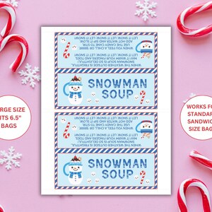 Snowman Soup Treat Bag Topper| Snowman Soup Tag | Hot Chocolate Favors ...
