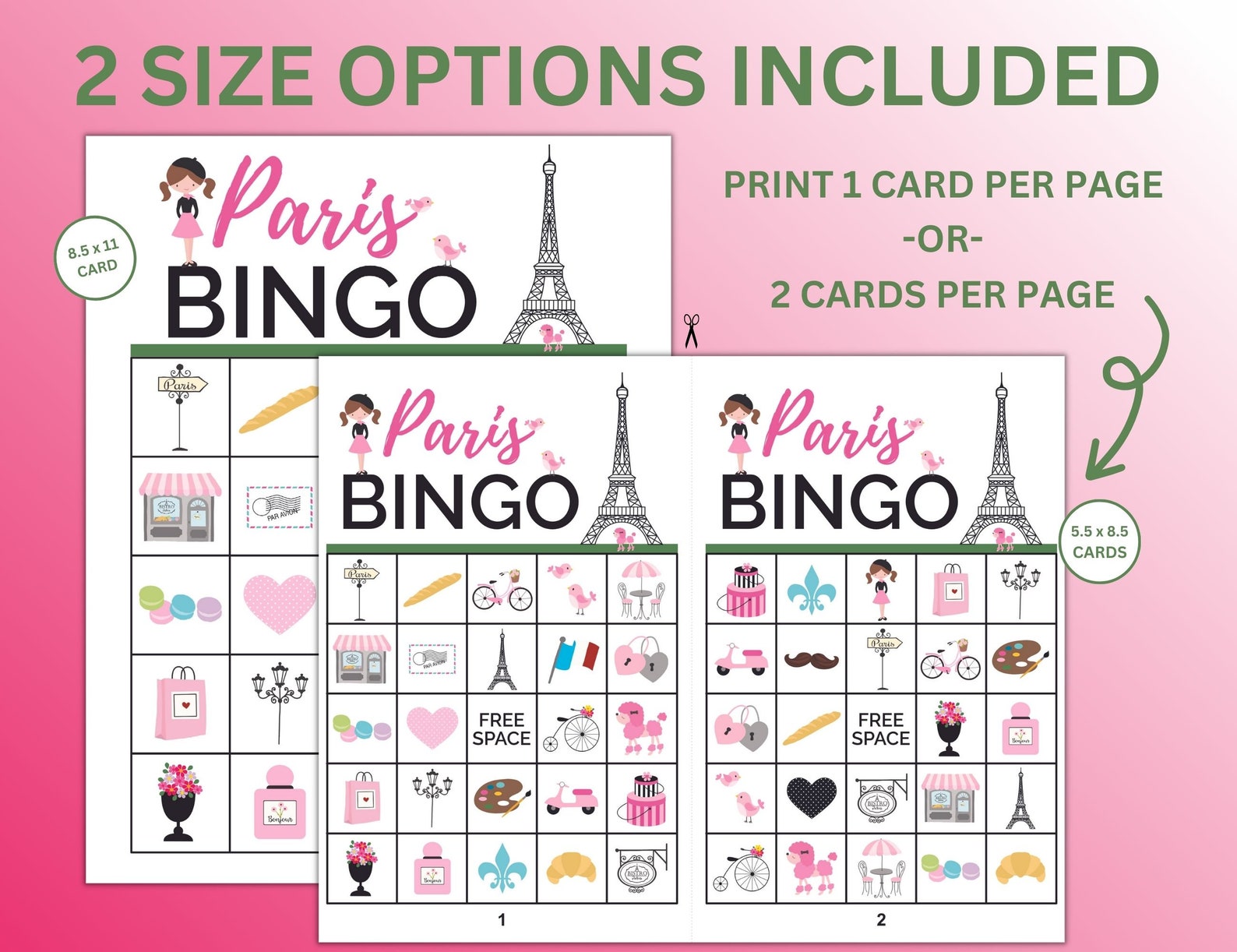 30 Printable Paris Themed Bingo Cards | Paris Party Games | Travel ...