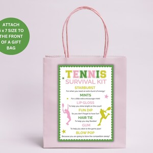 Printable Tennis Survival Kit | Tennis Player Gift Idea| Tennis Team ...