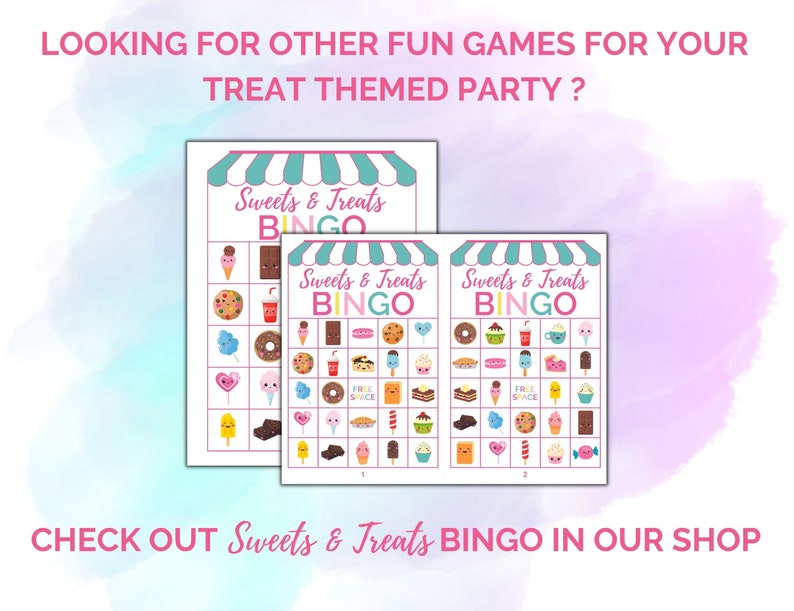Sweets and Treats Candy Dice Printable Game Candy Themed Party Game ...