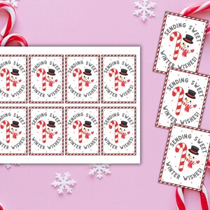 Candy Cane Holder Gift Tags | Candy Cane Gift for Classmates | Winter ...
