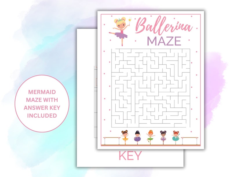 Printable Ballerina Games | Ballerina Activity Set | Ballerina Party ...