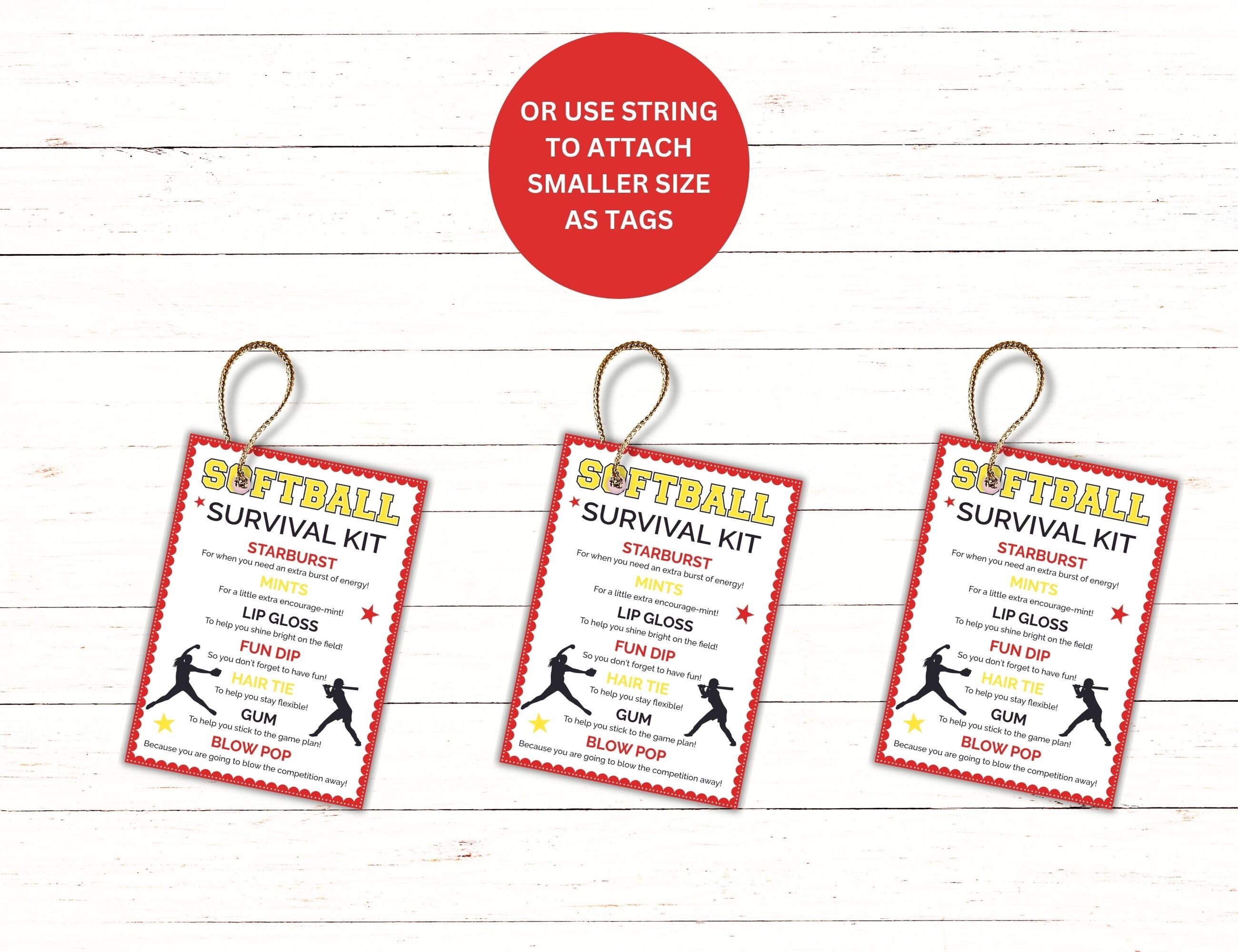Printable Softball Survival Kit Softball Player Gift Idea Softball Team ...