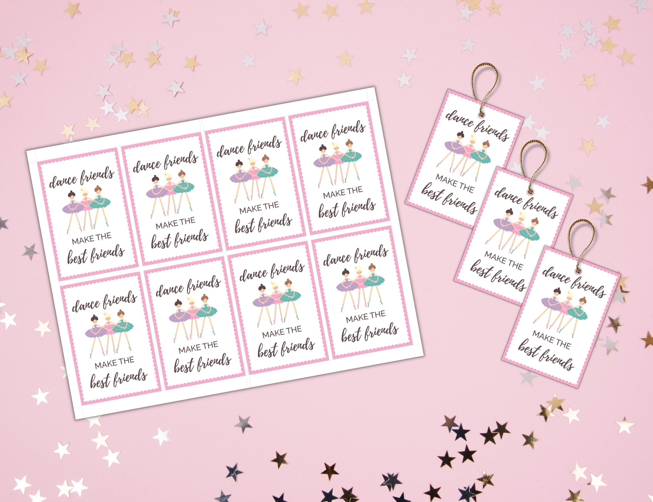 Printable Dance Friends Gift Tag | Ballet Gift Tag | Dance Gift Tag ...