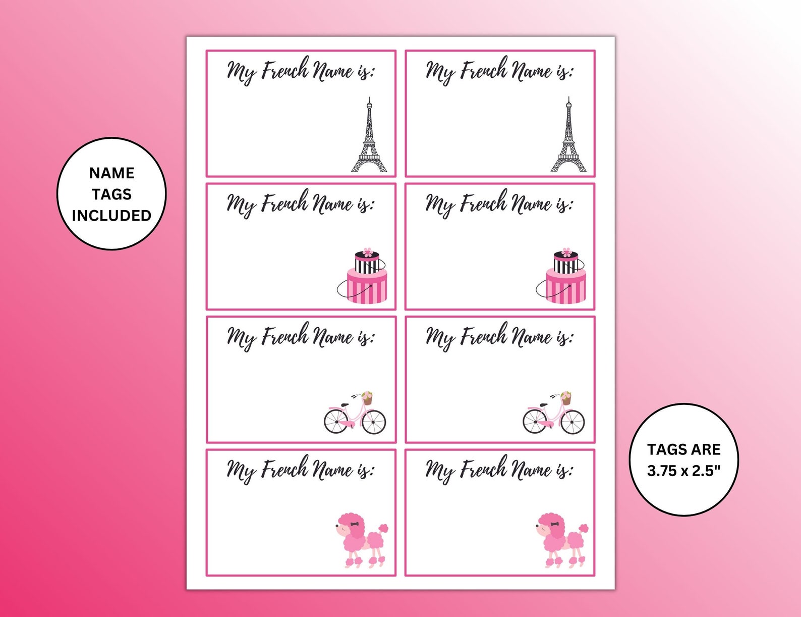 What is Your French Name Printable Game | Paris Themed Party Game ...