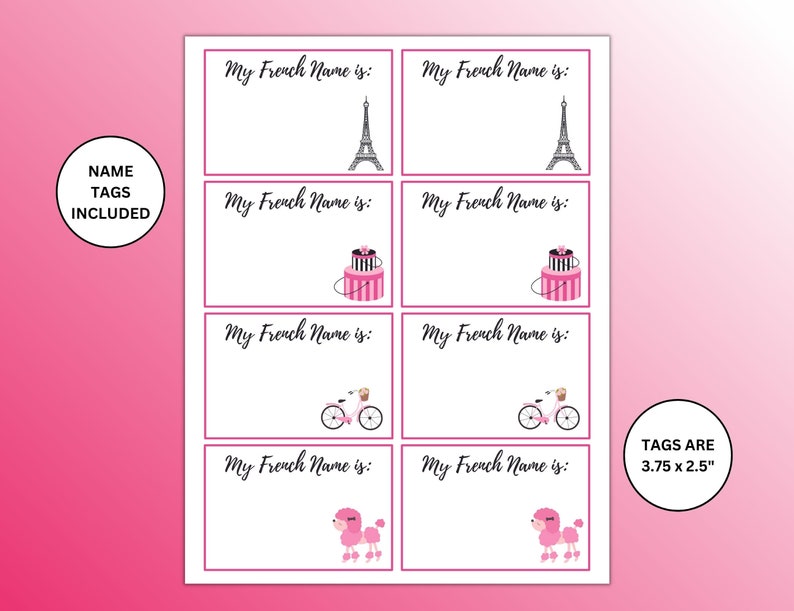 What is Your French Name Printable Game Paris Themed Party Game Paris ...
