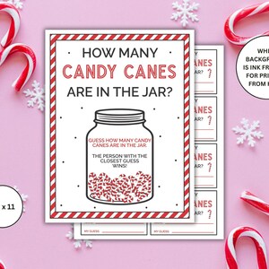 Guess How Many Candy Canes Are in the Jar Printable Sign and Cards ...