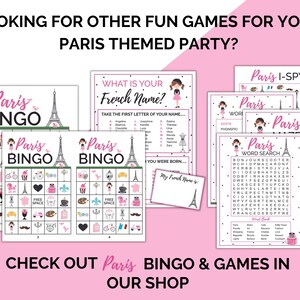 Paris Candy Dice Printable Game | Paris Themed Party Game | DIY Party ...