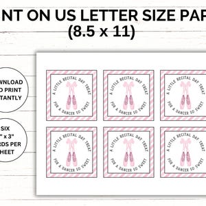 Printable Dance Recital Day Treat Tags | Ballerina Tags | Dance Recital ...