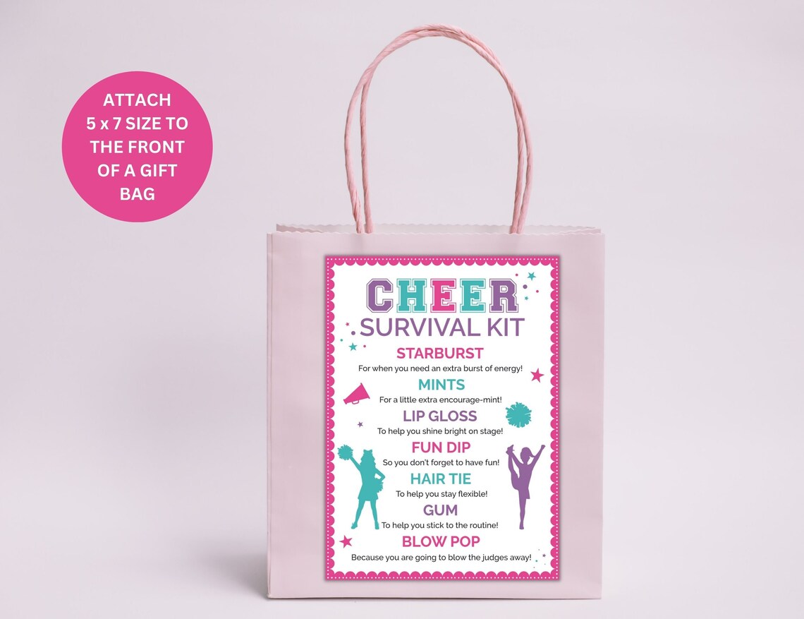 Printable Cheer Survival Kit Cheer Competition Gift Idea Cheerleader ...
