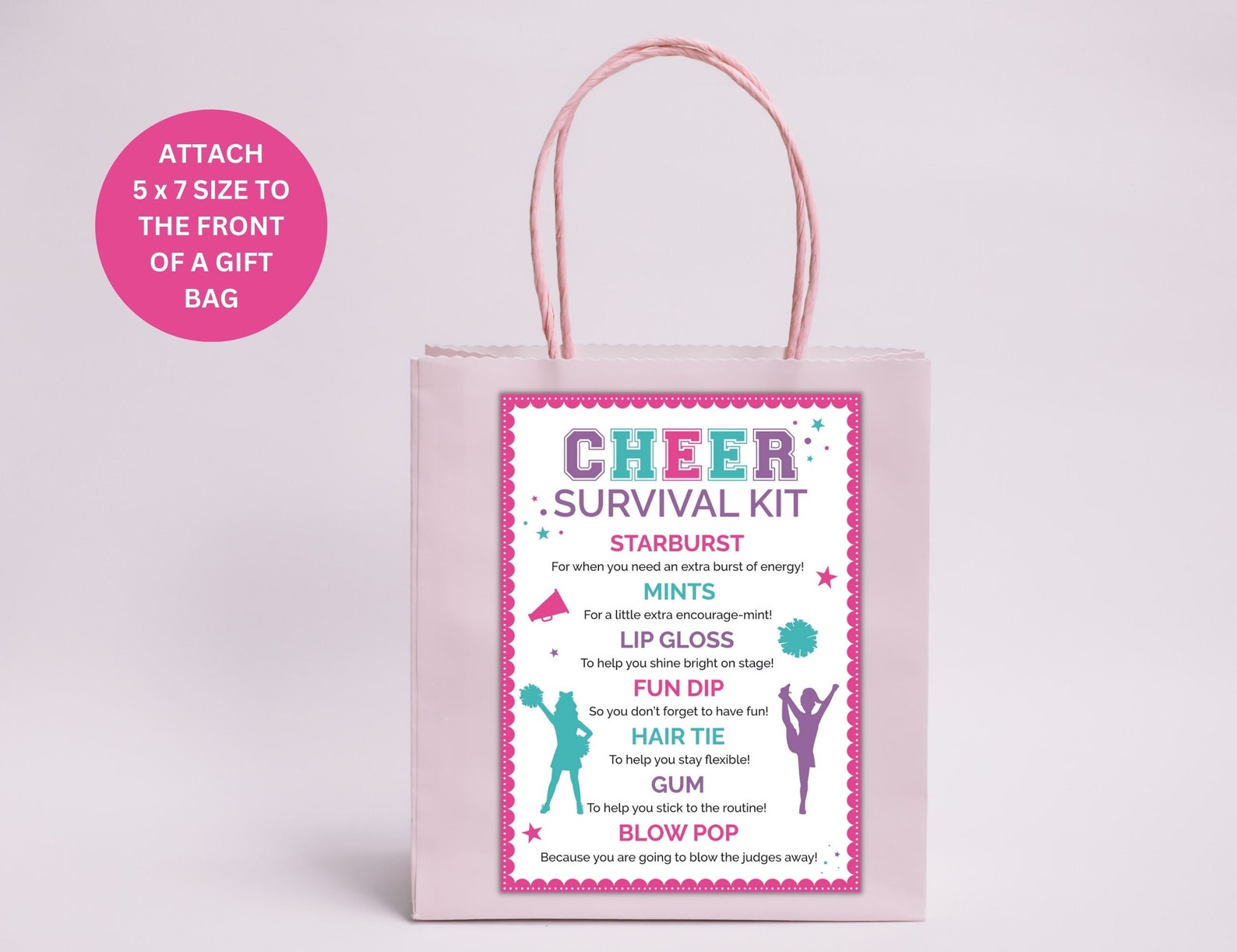 Printable Cheer Survival Kit | Cheer Competition Gift Idea| Cheerleader ...