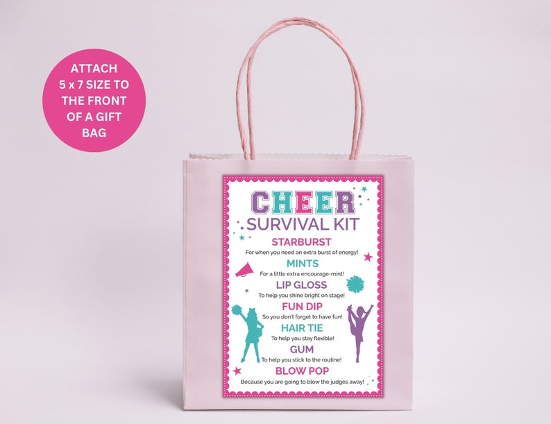 Printable Cheer Survival Kit | Cheer Competition Gift Idea| Cheerleader ...
