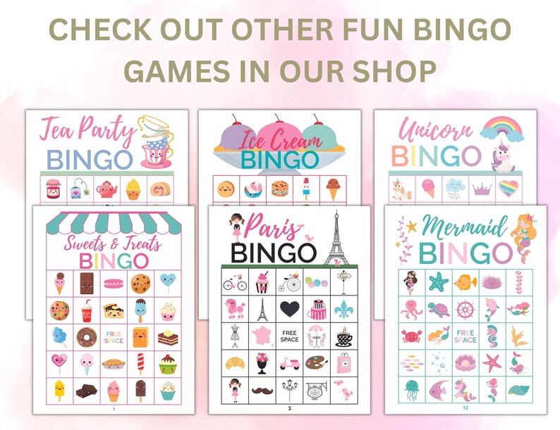 30 Printable Fairy Themed Bingo Cards | Whimsical Fairy Party Games ...