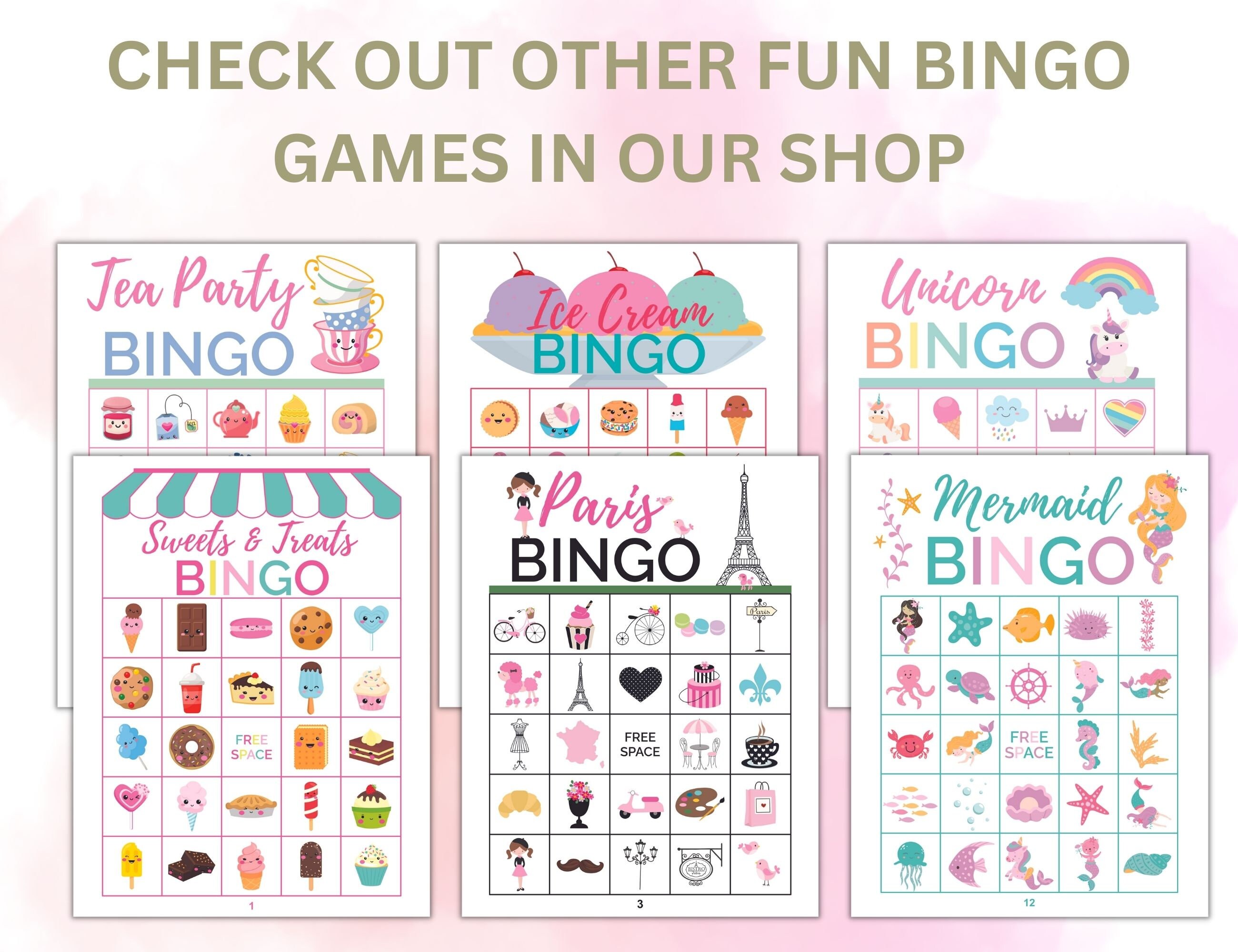 30 Printable Fairy Themed Bingo Cards | Whimsical Fairy Party Games ...