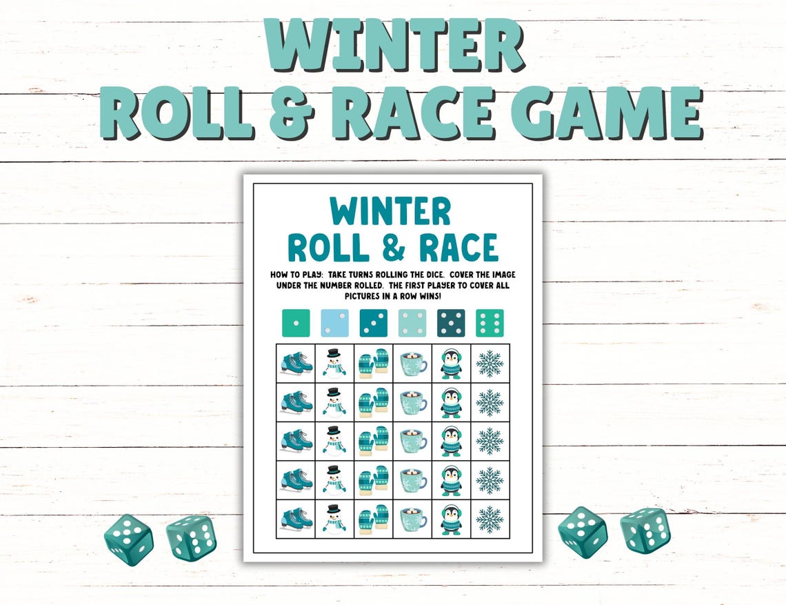 Winter Roll and Race Game, Winter Dice Game, Winter Activities ...