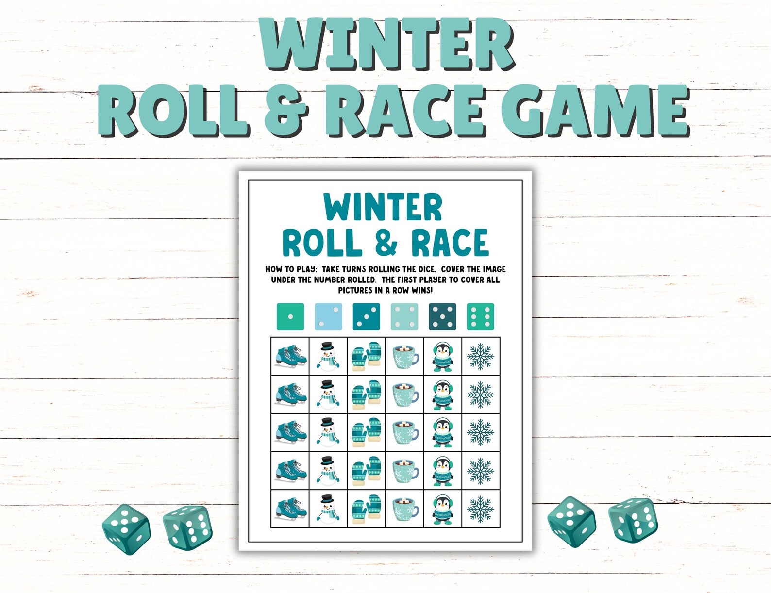 Winter Roll and Race Game, Winter Dice Game, Winter Activities ...