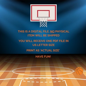 Basketball Party Candy Dice Printable Game | Basketball Themed Game ...