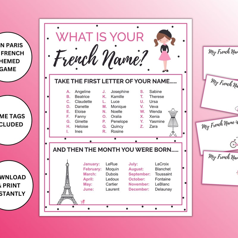 French Party Names - Etsy