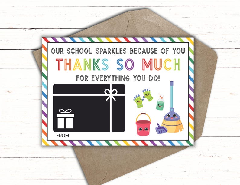School Custodian Thank You Gift Card Holder | National Custodian ...