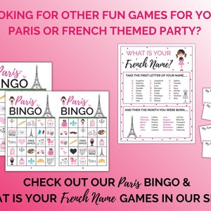 Printable Paris Games | Paris Activity Set | Paris Party Games | Paris ...