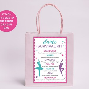 Printable Dance Survival Kit | Dance Recital Gift Idea| Dancer Gift ...