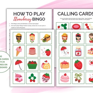 30 Printable Strawberry Themed Bingo Cards | Berry Sweet Party Games ...